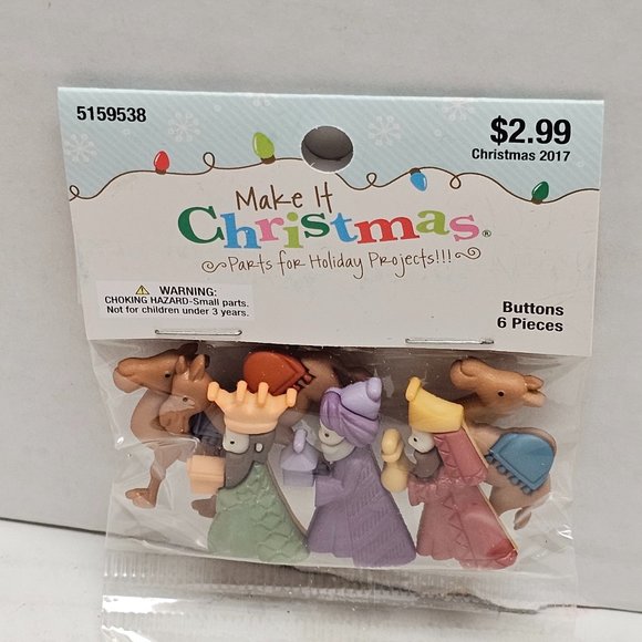 Hobby Lobby | Office | New 6 Buttons Pieces Make It Christmas Holiday ...